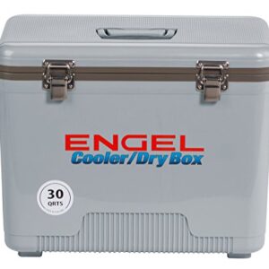 Engel UC30 30qt Leak-Proof, Air Tight, Drybox Cooler and Hard Shell Lunchbox for Men and Women in Silver