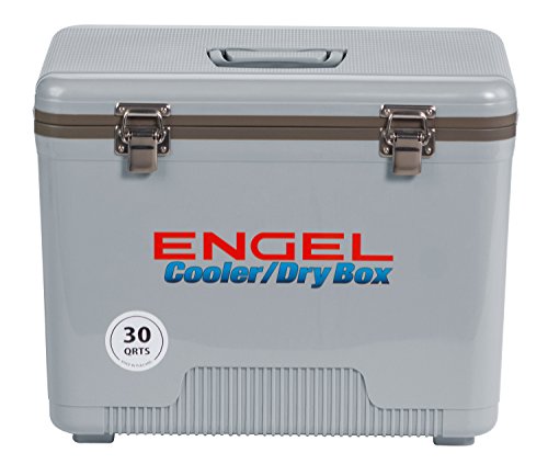 Engel UC30 30qt Leak-Proof, Air Tight, Drybox Cooler and Hard Shell Lunchbox for Men and Women in Silver