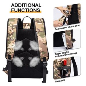 LEMONWORLD Cooler Backpack 40 Cans Insulated Leak Proof camo Cooler Bag Lunch Backpack for Men Small Cooler Backpack