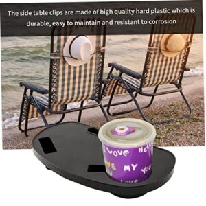 Table Tray Cup Holder Clip on Side Phone Snack Tray  for Sun Lounger Chair, Sun Lounger Tray, Camping Picnic Chair Tray