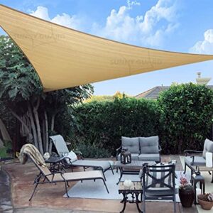 SUNNY GUARD Sun Shade Sail 16'5''x16'5''x16'5'' Triangle Sand UV Block Sunshade for Backyard Yard Deck Patio Garden Outdoor Activities and Facility