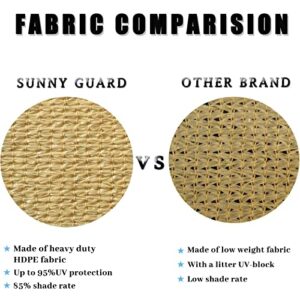 SUNNY GUARD Sun Shade Sail 16'5''x16'5''x16'5'' Triangle Sand UV Block Sunshade for Backyard Yard Deck Patio Garden Outdoor Activities and Facility