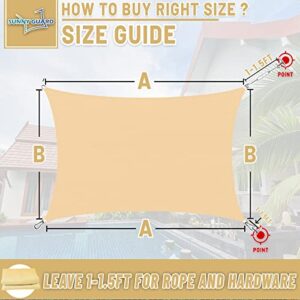 SUNNY GUARD Sun Shade Sail 16'5''x16'5''x16'5'' Triangle Sand UV Block Sunshade for Backyard Yard Deck Patio Garden Outdoor Activities and Facility