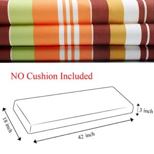 TECOSARA Patio Cushion Cover Replacement 42 X 18 X 3 inch, Outdoor Patio Bench/Settee Cushion Slip Cover, Waterproof Fitted Loveseat Sofa Chair Seat Slipcover