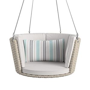 novogratz poolside gossip collection, sally patio swing, harbor grey cushions, light taupe wicker