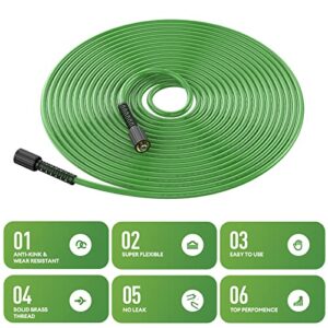 HNYRI Pressure Washer Hose 50 FT x 1/4", Kink Resistant Replacement Power Wash Hose, 3600PSI Universal Flexible Extension Hose with M22 14mm to 3/8" Quick Connect Couplers, Pressure Washer Attachment