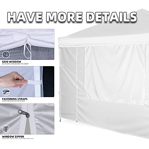 MordenApe Sunshade Sidewall, SunWall with Door and Window for 10×10 Pop Up Canopy, Outdoor Instant Canopies Wall, 1 Piece Only (White)