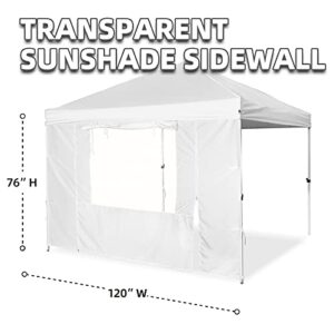 MordenApe Sunshade Sidewall, SunWall with Door and Window for 10×10 Pop Up Canopy, Outdoor Instant Canopies Wall, 1 Piece Only (White)