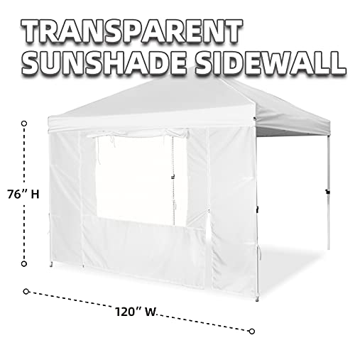 MordenApe Sunshade Sidewall, SunWall with Door and Window for 10×10 Pop Up Canopy, Outdoor Instant Canopies Wall, 1 Piece Only (White)