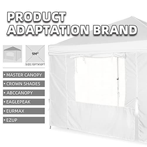 MordenApe Sunshade Sidewall, SunWall with Door and Window for 10×10 Pop Up Canopy, Outdoor Instant Canopies Wall, 1 Piece Only (White)