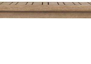 Signature Design by Ashley Gerianne Outdoor Rectangular Eucalyptus Wood Slat Top Coffee Table, Beige