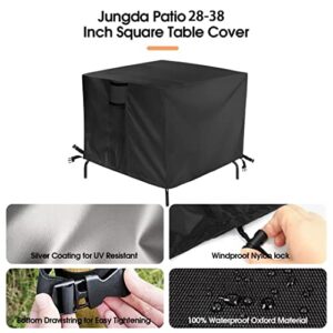 Jungda Outdoor Table Cover,38 Inch Square Patio Table Cover,Waterproof Outside Small Table Cover Furniture Cover - 38 X 38 X 28 Inch