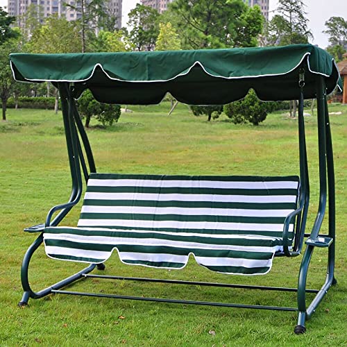 MSRRY Swing Canopy Replacement Porch Top Cover Seat 2-3 Seater Waterproof Top Cover for Outdoor Garden Patio Yard, Green (Size:142 * 120 * 15cm)