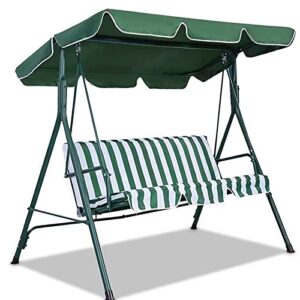 MSRRY Swing Canopy Replacement Porch Top Cover Seat 2-3 Seater Waterproof Top Cover for Outdoor Garden Patio Yard, Green (Size:142 * 120 * 15cm)