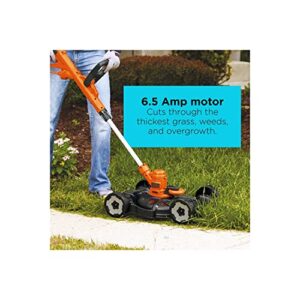 BLACK+DECKER 3-in-1 String Trimmer/Edger & Lawn Mower, 6.5-Amp, 12-Inch, Corded (MTE912) (Power cord not included), Black/Red