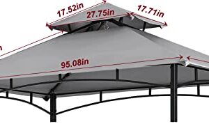 COOSHADE Grill Gazebo Replacement Roof Top for L-GZ238PST-11(Grey)