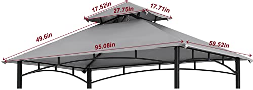 COOSHADE Grill Gazebo Replacement Roof Top for L-GZ238PST-11(Grey)