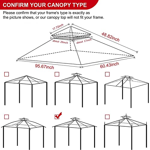 Eurmax USA High Performance Grill Gazebo Canopy Replacement Cover 5x8 BBQ Gazebo Shelter Top（Beige）