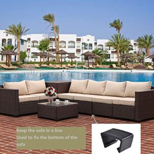 SUQ I OME 10 Pack of Patio Outdoor Furniture Clip Fastner, Sectional Rattan Wicker Sofa Furniture Connector Fastener Clips, Suit for Tube Width 2.05 inches. (-2.05 inch M)