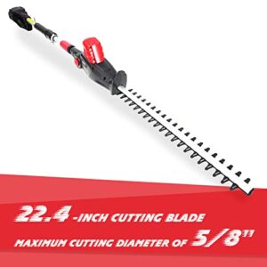 ZAKER 40v 13FT Pole Hedge Trimmer Cordless with 9.5 Inch Chain Saw Attachment, 22'' Steel Blade, 2-in-1 Hedge Trimmer & Pole Saw, Power Hedge Trimmer Extension Pole with 4AH Battery & Charger