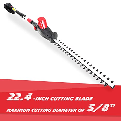 ZAKER 40v 13FT Pole Hedge Trimmer Cordless with 9.5 Inch Chain Saw Attachment, 22'' Steel Blade, 2-in-1 Hedge Trimmer & Pole Saw, Power Hedge Trimmer Extension Pole with 4AH Battery & Charger