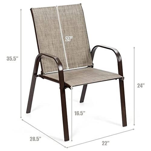 WYFDP 2 Piece Patio Chair Outdoor Dining Chair Garden Terrace Yard Armchair