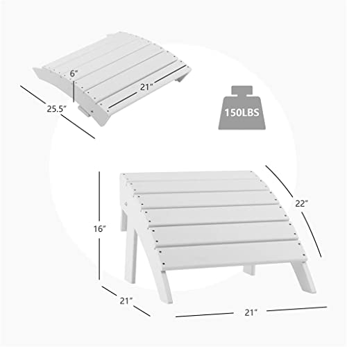 WYFDP Recliner and Folding Food Set All Weather Outdoor White