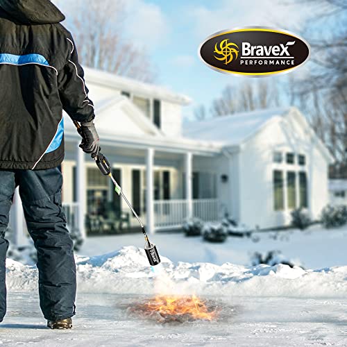 Propane Torch Weed Burner - Automatic Ignition System (Electronic Pulse Push Button) Propane Weed Torch Kit (CSA Certified) with 10ft Long Hose, Max Output 800,000 BTU, Fits for 5-100lb Propane Tank