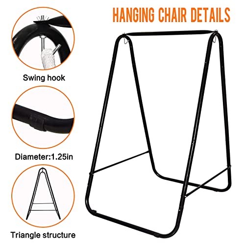 Hammock Chair with Stand - wuyule Heavy Duty Hammock Chair Stand with Hanging Swing Chair, Max Load 330Lbs, Indoor Outdoor Swing Stand Suitable for Room, Yard