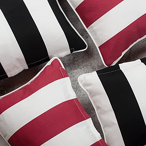 IN4 Care 12x19 Lumbar Throw Pillows Set of 2, Outdoor Summer Spring Garden Farmhouse Décor Outside Furniture Bench Decorative Pillows for Patio Sofa Couch Chair Bed-Black White