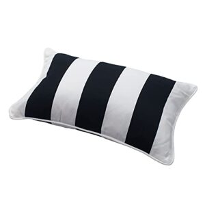 IN4 Care 12x19 Lumbar Throw Pillows Set of 2, Outdoor Summer Spring Garden Farmhouse Décor Outside Furniture Bench Decorative Pillows for Patio Sofa Couch Chair Bed-Black White