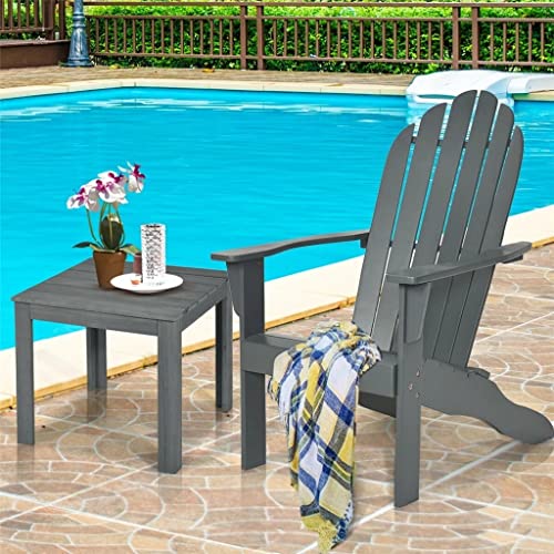 WYFDP Outdoor Chairs Solid Wood Patio Garden Terrace Furniture Grey