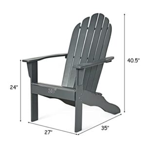 WYFDP Outdoor Chairs Solid Wood Patio Garden Terrace Furniture Grey