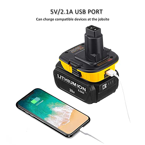 Lilocaja Replacement for Dewalt 18V to 20V Battery Adapter DCA1820 for Dewalt 18V Tools, Convert Dewalt 20V Battery DCB203 DCB205 to Dewalt 18V XRP NiCd NiMh Battery DC9098 DC9096