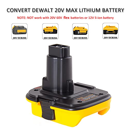 Lilocaja Replacement for Dewalt 18V to 20V Battery Adapter DCA1820 for Dewalt 18V Tools, Convert Dewalt 20V Battery DCB203 DCB205 to Dewalt 18V XRP NiCd NiMh Battery DC9098 DC9096