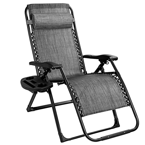 WYFDP Leisure Chair Patio Folding Recliner Gray