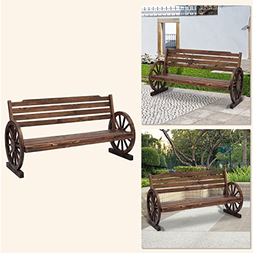 ide·o Outdoor Bench Garden Bench - Wooden Bench, Porch Bench, Benches for Outside, Wooden Benches Outdoor