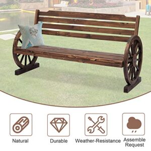 ide·o Outdoor Bench Garden Bench - Wooden Bench, Porch Bench, Benches for Outside, Wooden Benches Outdoor