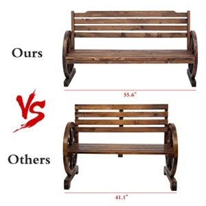 ide·o Outdoor Bench Garden Bench - Wooden Bench, Porch Bench, Benches for Outside, Wooden Benches Outdoor