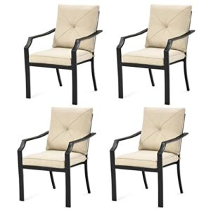 wyfdp 4 piece patio dining chairs stackable removable cushioned garden patio