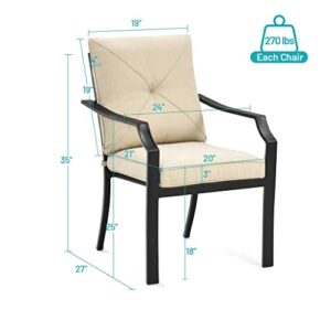 WYFDP 4 Piece Patio Dining Chairs Stackable Removable Cushioned Garden Patio