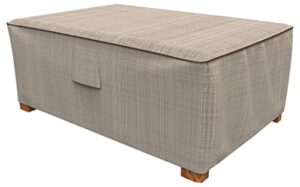 budge p4w01pm1 english garden patio ottoman cover heavy duty and waterproof, 18″ high x 33″ wide x 25″ long, two-tone tan