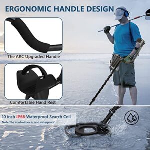 OMMO Metal Detector for Adults, High Accuracy Adjustable Waterproof Metal Detector, with Pinpoint & Disc & All Metal Mode, Great for Detecting Gold, Coin, Treasure Hunting