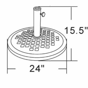 DC America UBP24241-BR 24-Inch Cast Stone Umbrella Base, Made from Rust Free Composite Materials, Bronze Powder Coated Finish