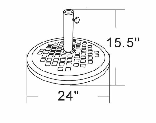 DC America UBP24241-BR 24-Inch Cast Stone Umbrella Base, Made from Rust Free Composite Materials, Bronze Powder Coated Finish