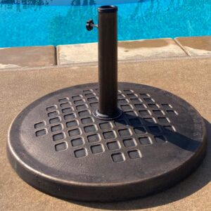 DC America UBP24241-BR 24-Inch Cast Stone Umbrella Base, Made from Rust Free Composite Materials, Bronze Powder Coated Finish