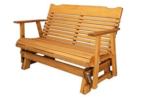 kilmer creek rustic finished 4′ cedar porch glider, amish crafted