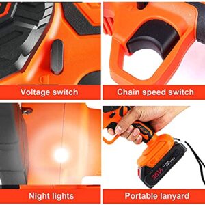 Mini Chainsaw Cordless, 6 Inch Battery Powered Chainsaw Pruning Chain Saw, One-Handed Portable Electric Small Chainsaw for Gardening Tree Trimming and Branch Wood Cutting(2x Battery,2x Chain)