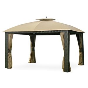 garden winds replacement canopy for the sonoma riviera wicker gazebo – standard 350 – beige