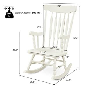 ZHYH Solid Wood Rocking Chair Porch Rocking Chair Indoor Outdoor Seating